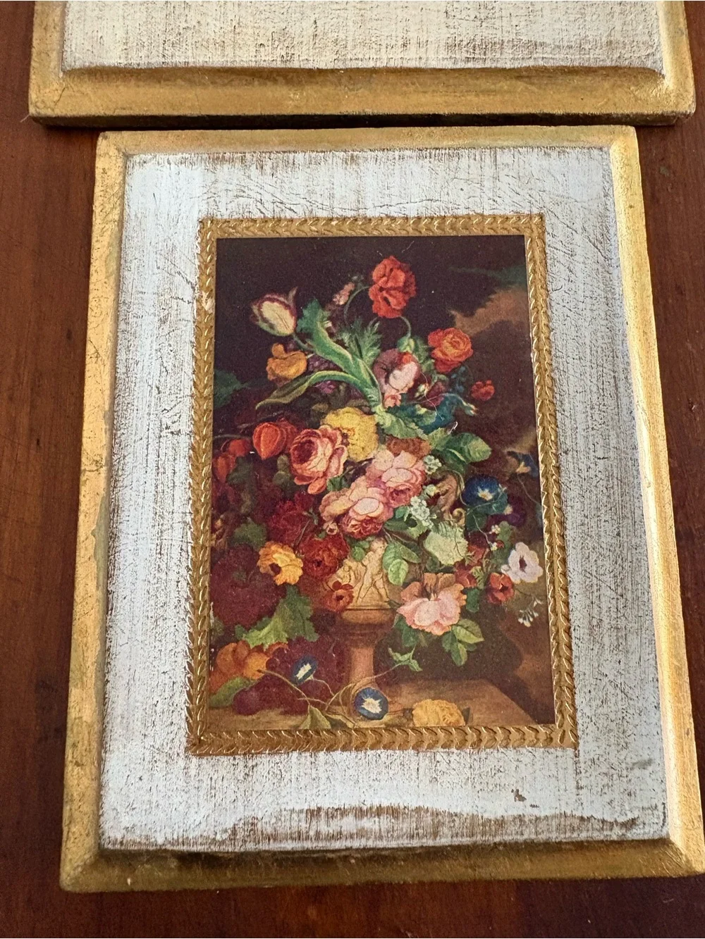Accents | Gold Trim Florentine Wall Frame Trio Floral Wooden Plaques ...